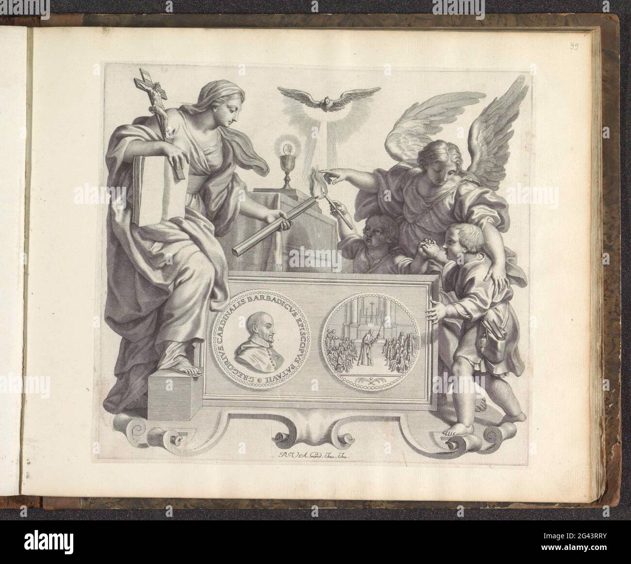 Portrait of Gregorio Barbarigo and the personification of faith ...