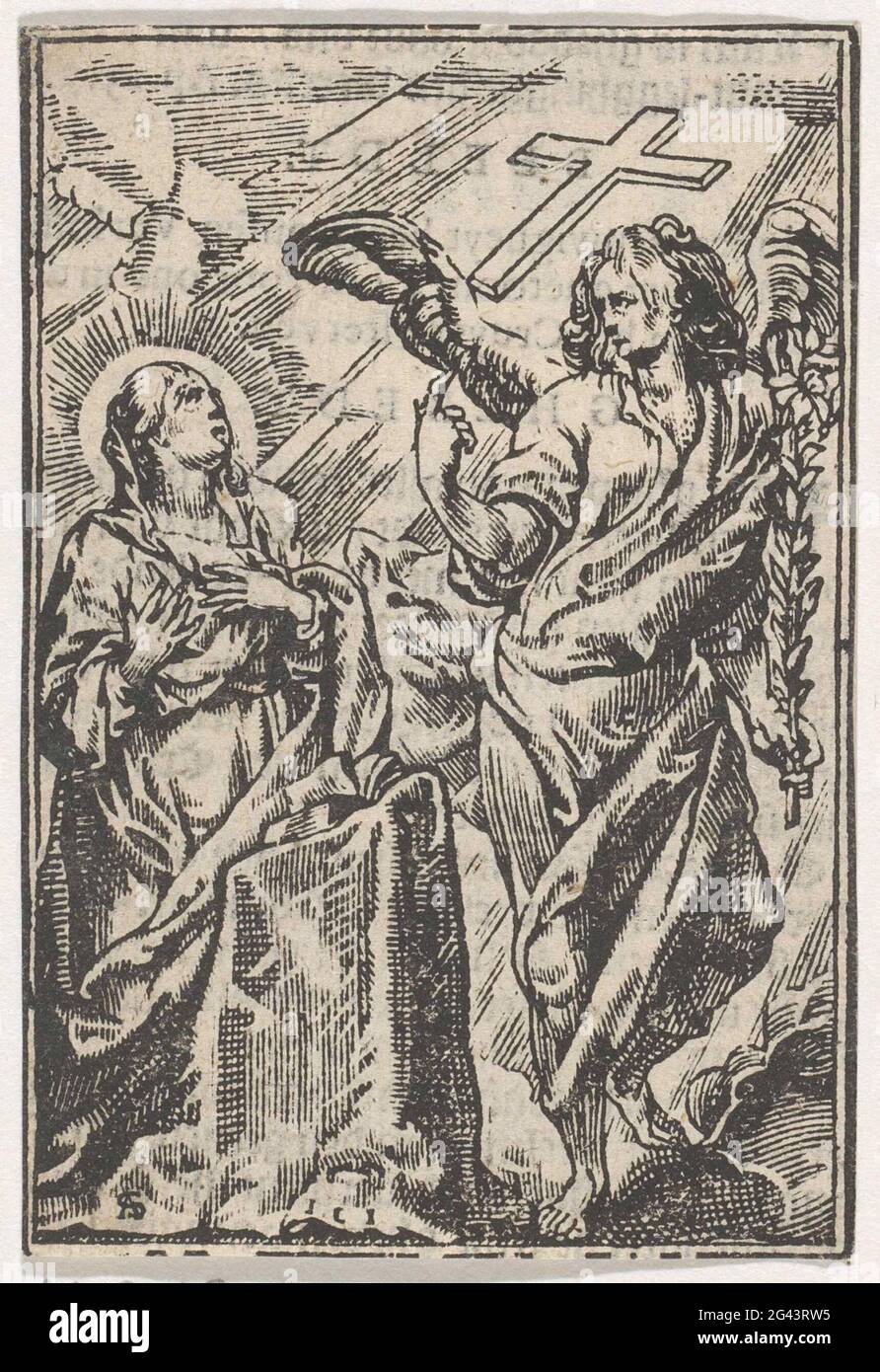Annunciation. The angel Gabriel announces Maria to become pregnant ...