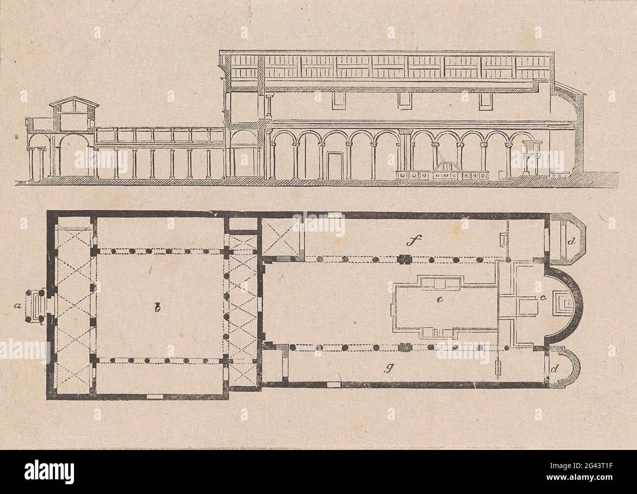 Floor plan and side view of a structure Stock Photo - Alamy