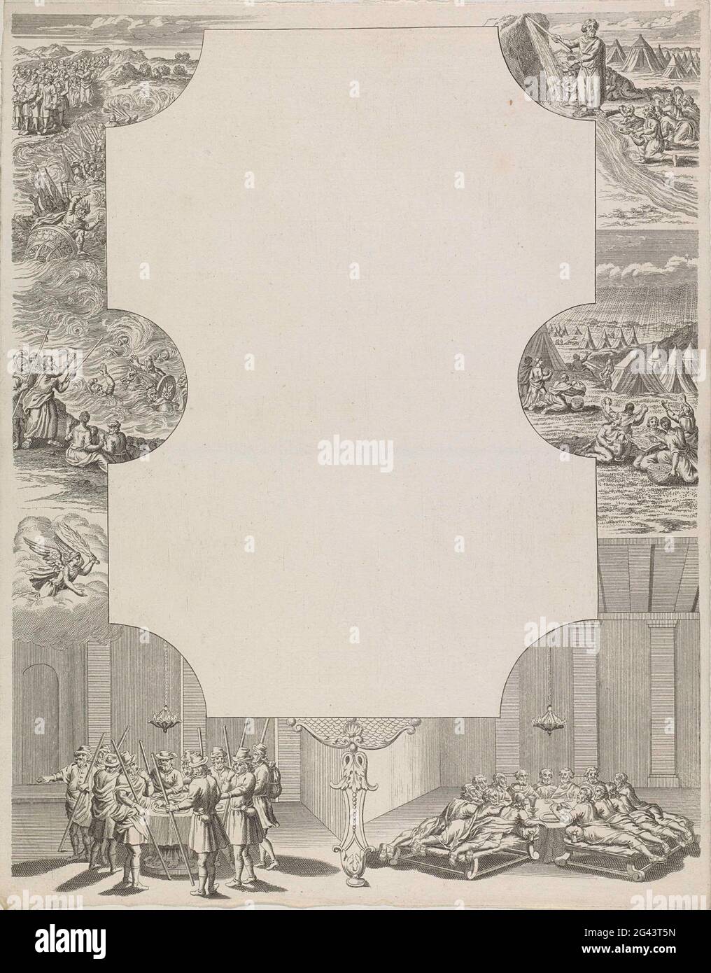 Greeting letter with passage through the Red Sea, Moses and the Last ...