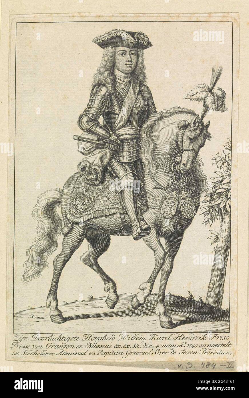 Equestrian portrait of Willem IV, Prince of Orange-Nassau. Equestrian ...