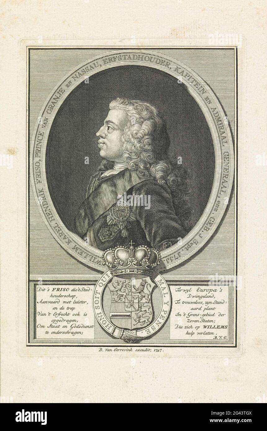 Portrait of Willem IV, Prince of Orange-Nassau. Portrait of Willem IV ...