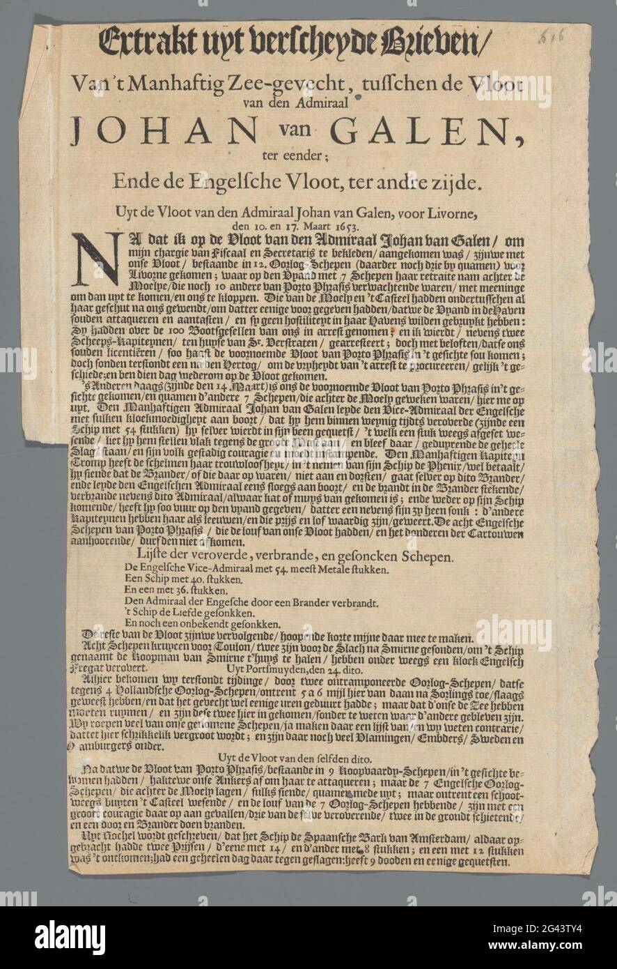 Extraked uyt gifted letters from the manhaphtical sea fight, between ...