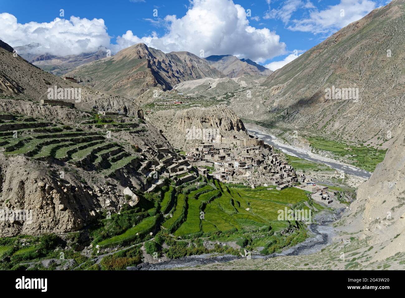 Remote trekking destination: Phu village, Nepal, Himalayas, Asia Stock ...