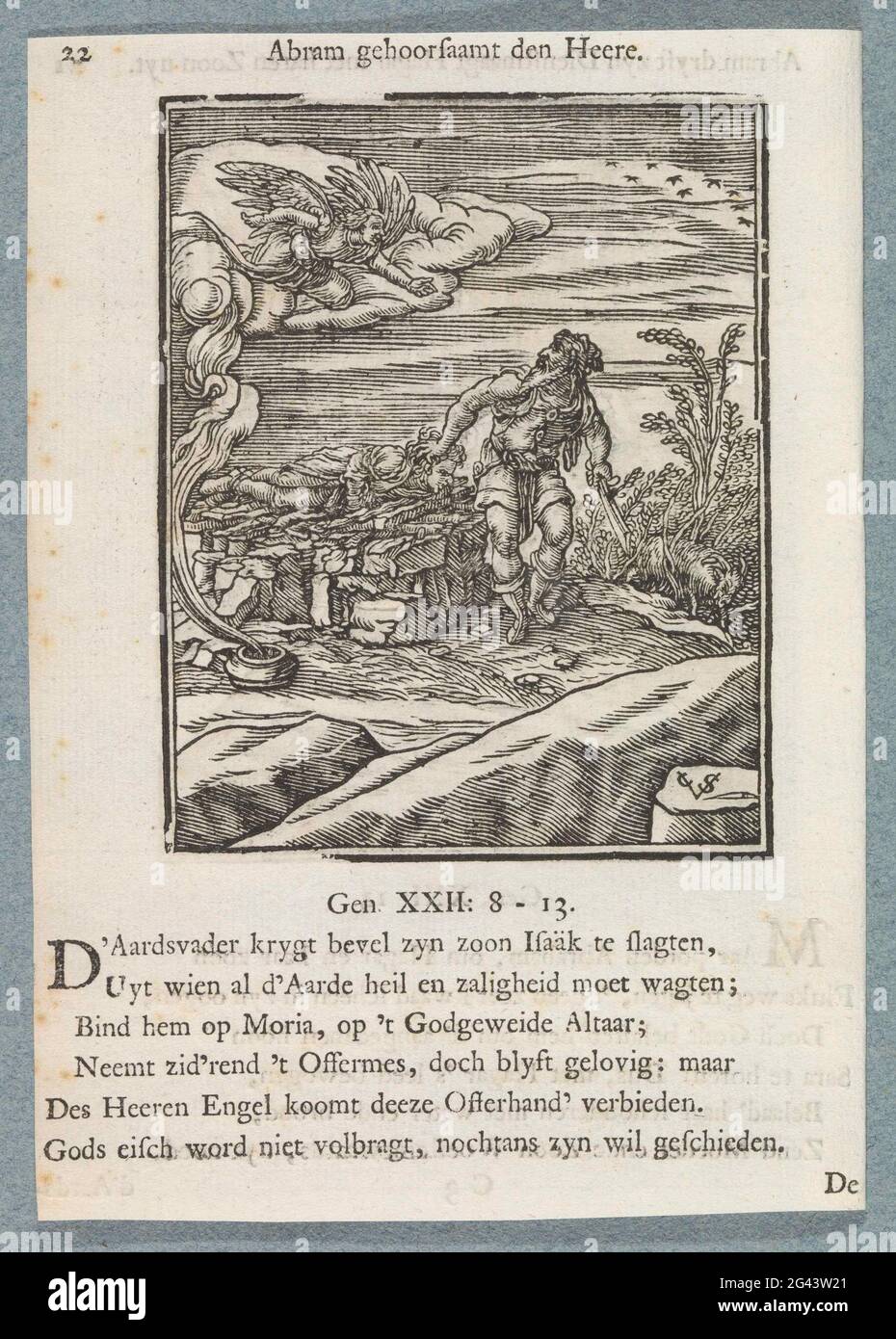 Sacrifice of Abraham; Abram hears the Lord. Abraham lives his knife to ...
