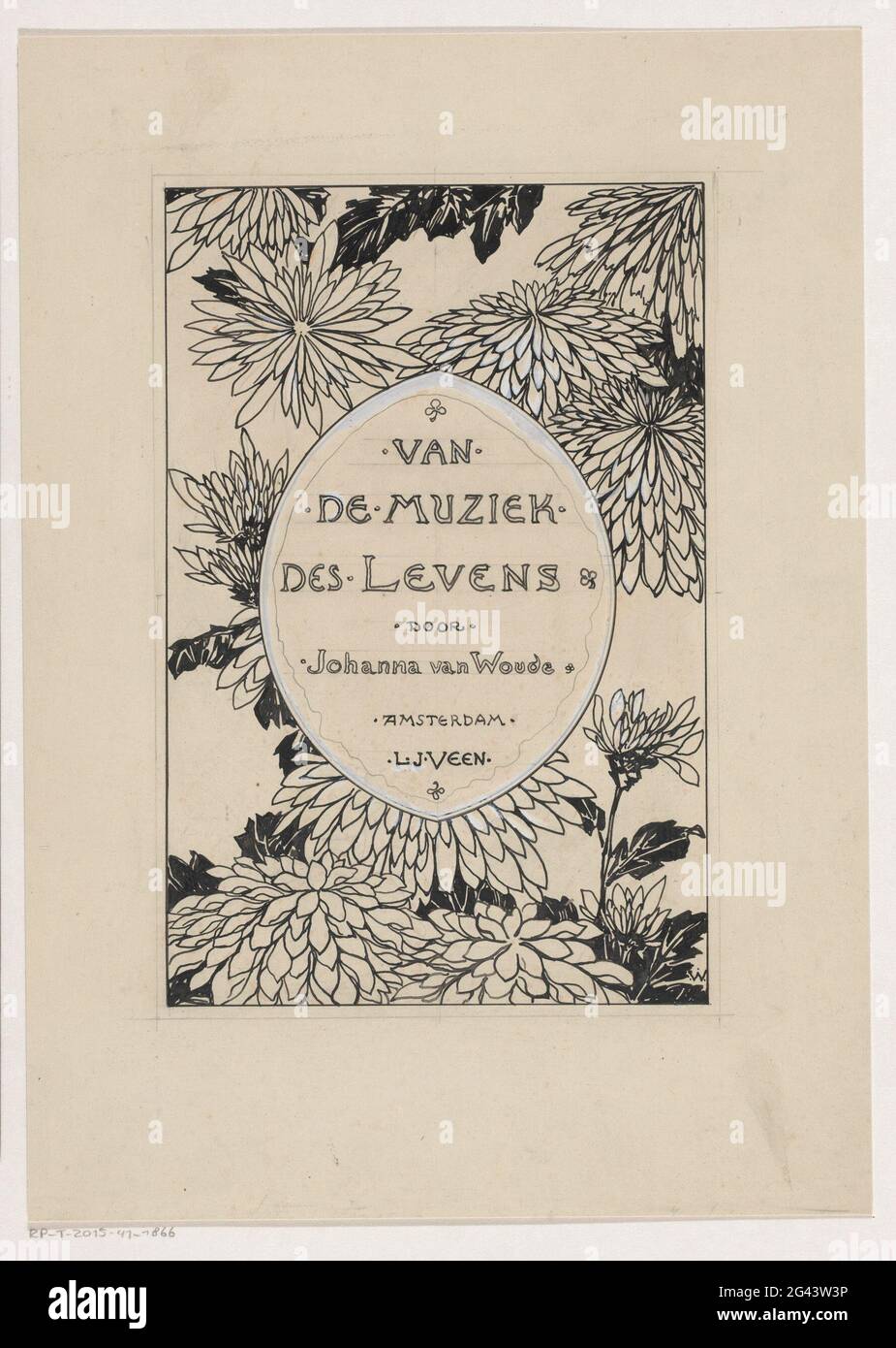 Band design for: Johanna van Woude, from the music of life, 1896. Book ...