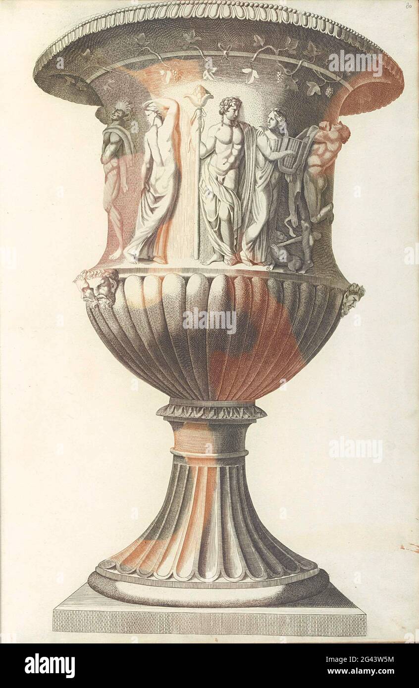 Borghese vase. Vase with a relief from bacchants, maenads and vines ...