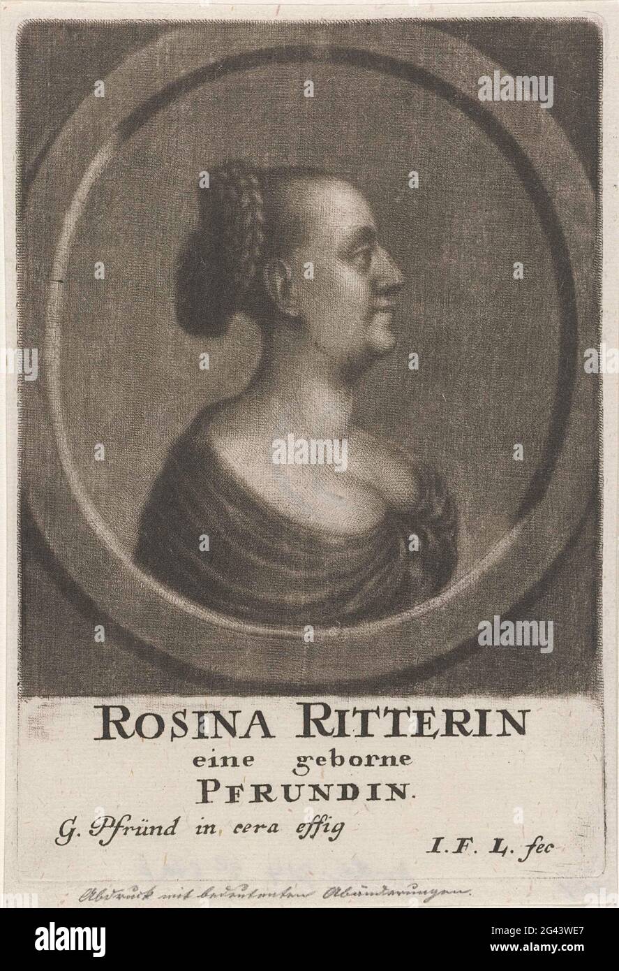 Portrait of rosina ritter in profile Stock Photo - Alamy