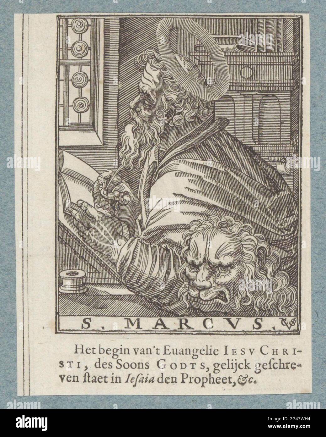 Evangelist Marcus; S. Marcus. Marcus the evangelist, writing with a ...