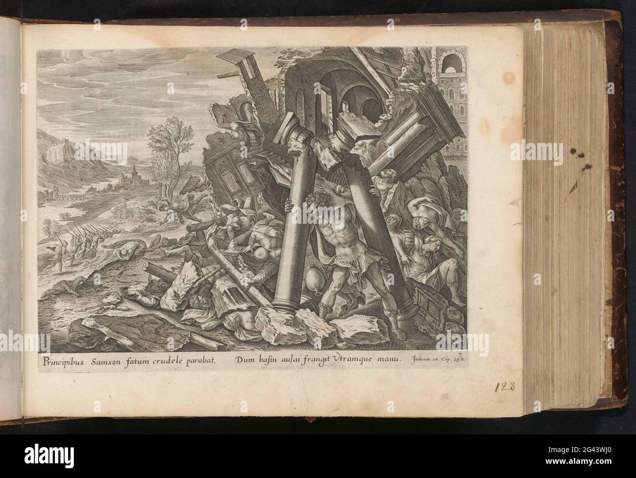 Simson destroys the columns of the temple; The history of Samson ...