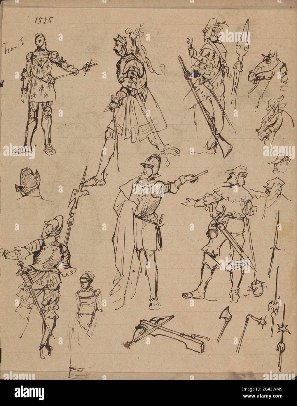 Figures in costumes from 1525, including King French I of France. The ...