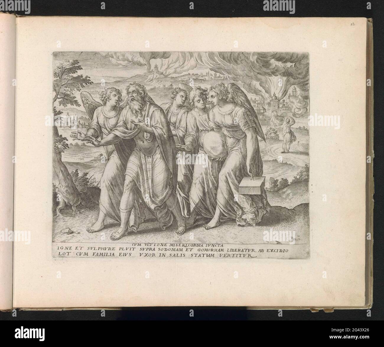 Lot leaves Sodom; Cum ultione misericordia juncta; History of Lot ...