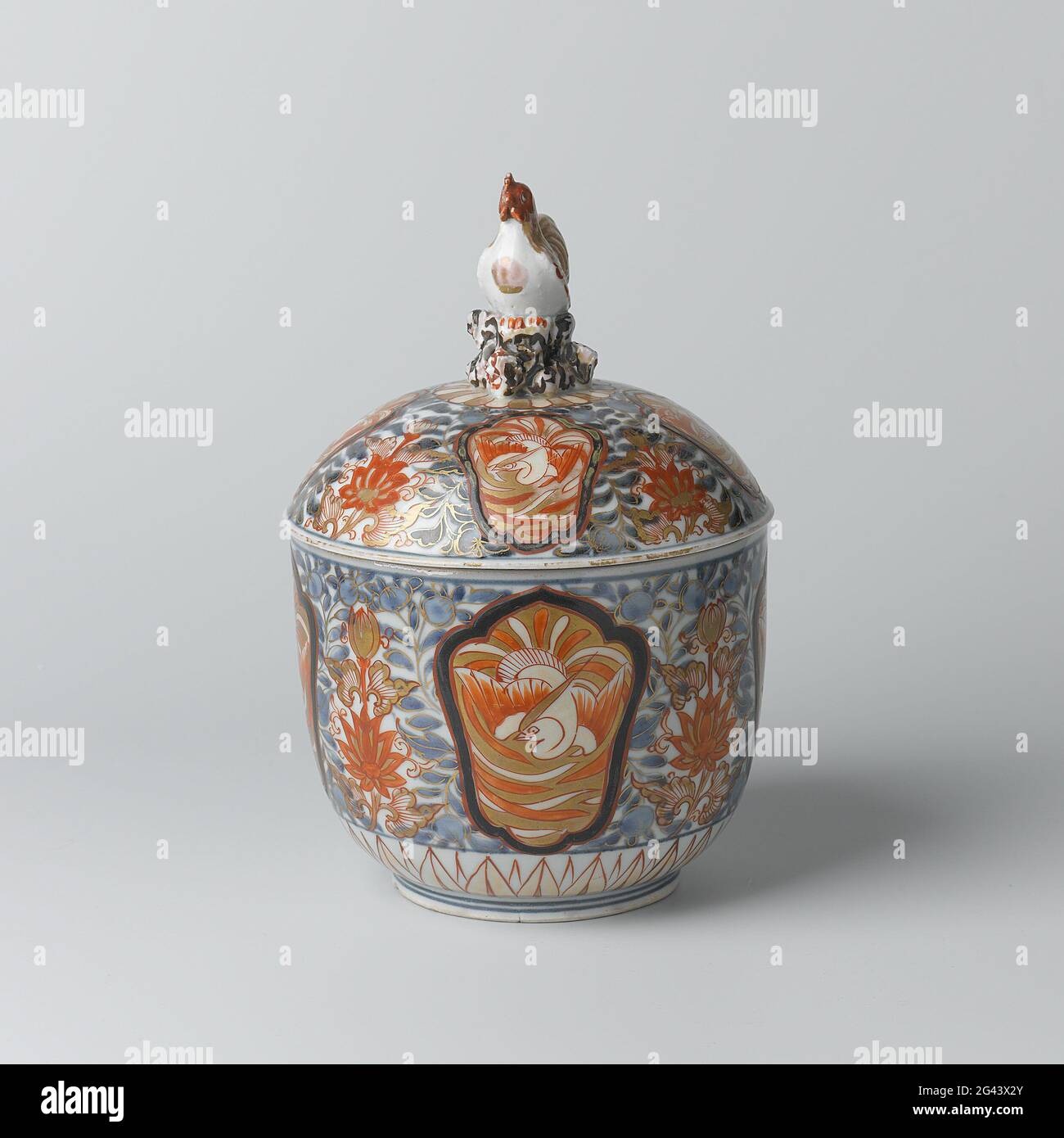 Covered Jar With Hoo-Birds in panels on a ground of Lotus and Floral ...