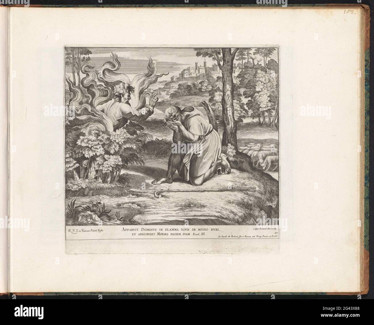 God appears to Moses in the burning bush; Paintings in the Loggia of ...