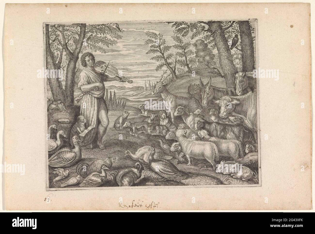 Orpheus enchants the animals with his music; Metamorphoses from Ovid ...
