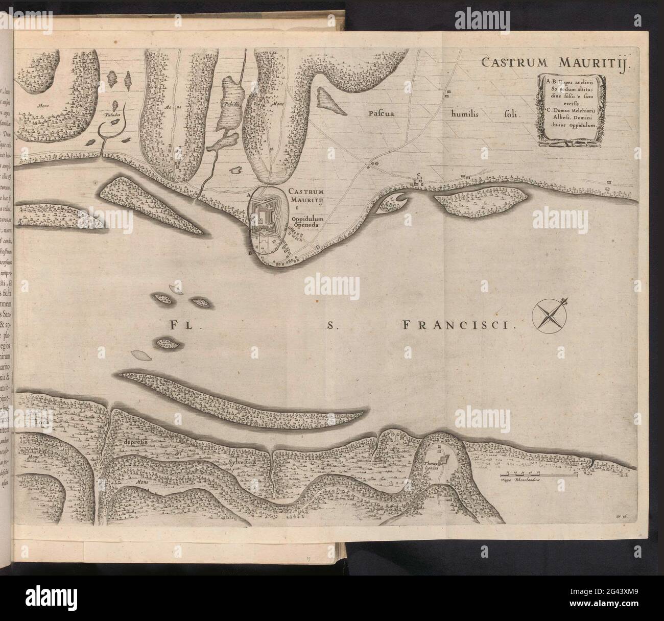 Map of Mauritsstad, approx. 1637; Castrum Mauritij. Map with the ...