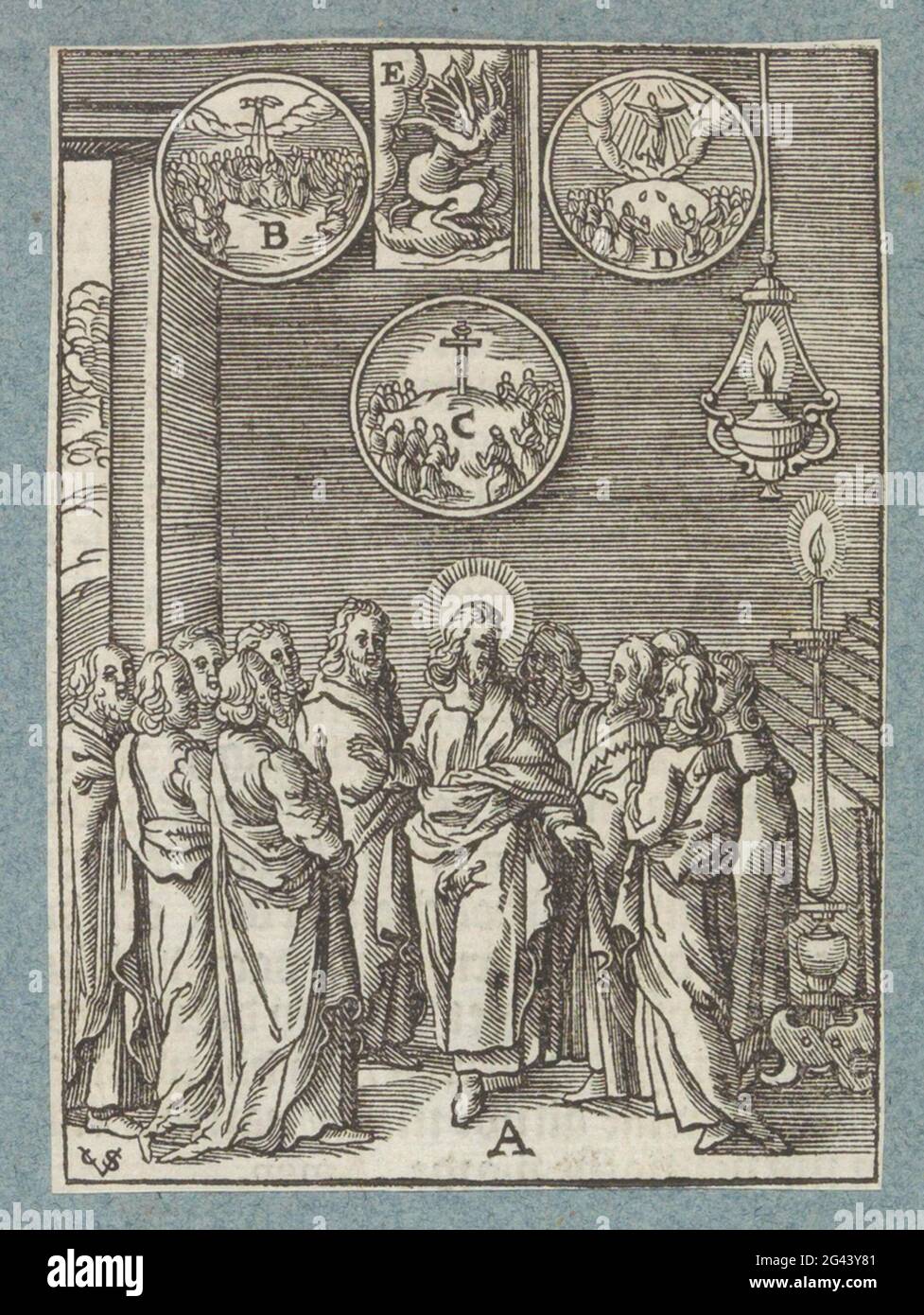 Christ predicts the arrival of the Holy Spirit. Christ stands between ...