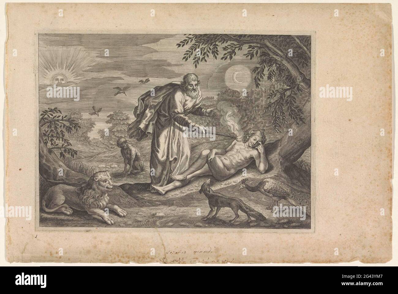 Prometheus creates the first man; Metamorphoses from Ovid. Prometheus ...