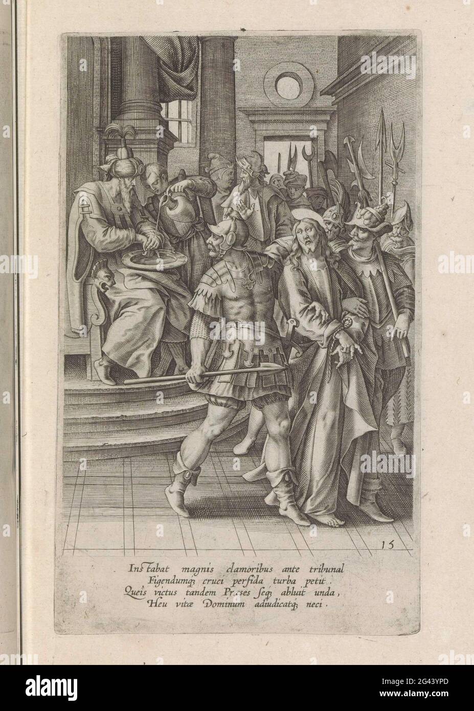 Pilate washes his hands in innocence; Life and passion of Christ ...