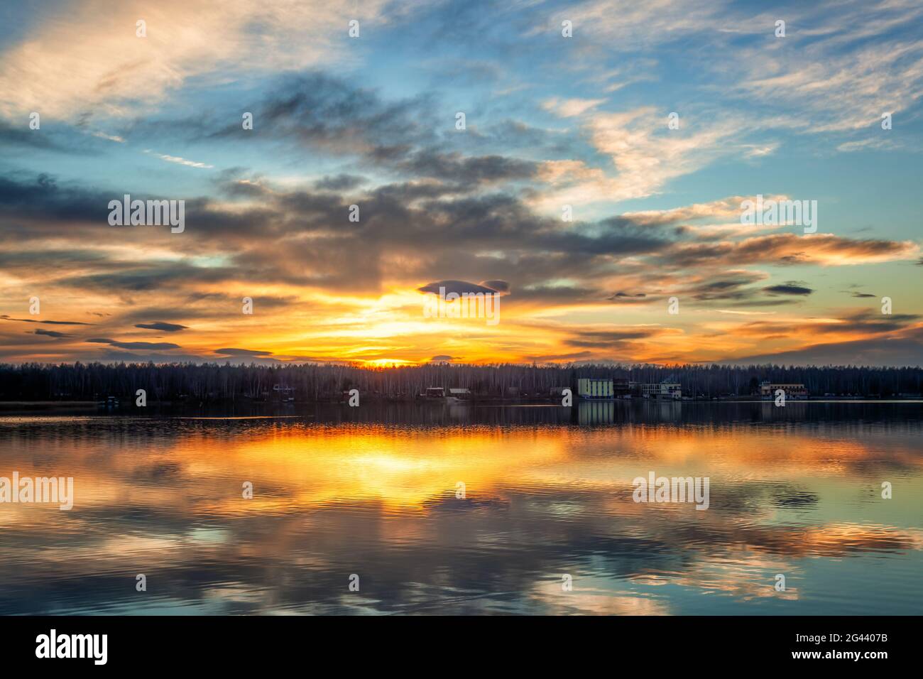 Beautiful bright sunset on summer hi-res stock photography and images ...