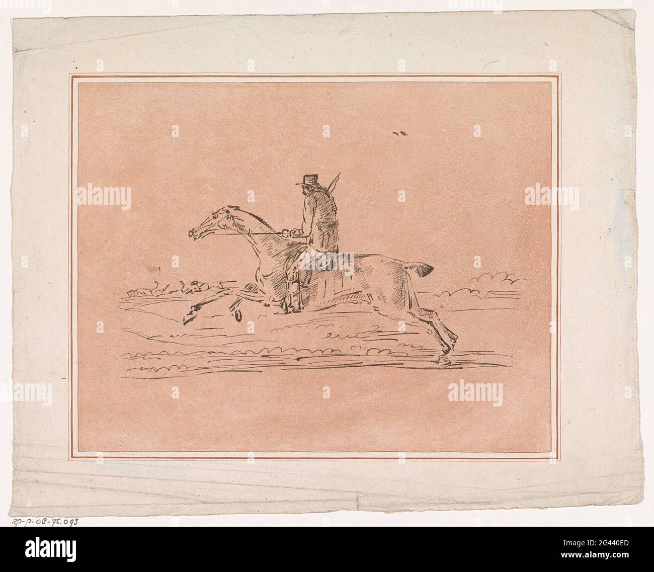 Rider. Man with hat on the head and whip in hand on horseback to the ...