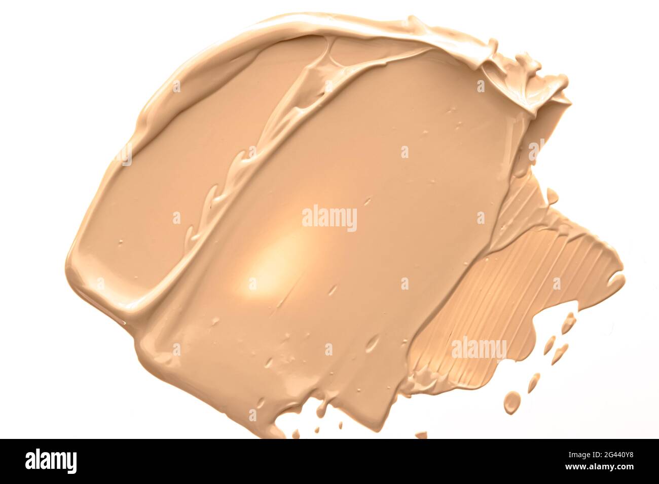 Beige beauty cosmetic texture isolated on white background, smudged ...