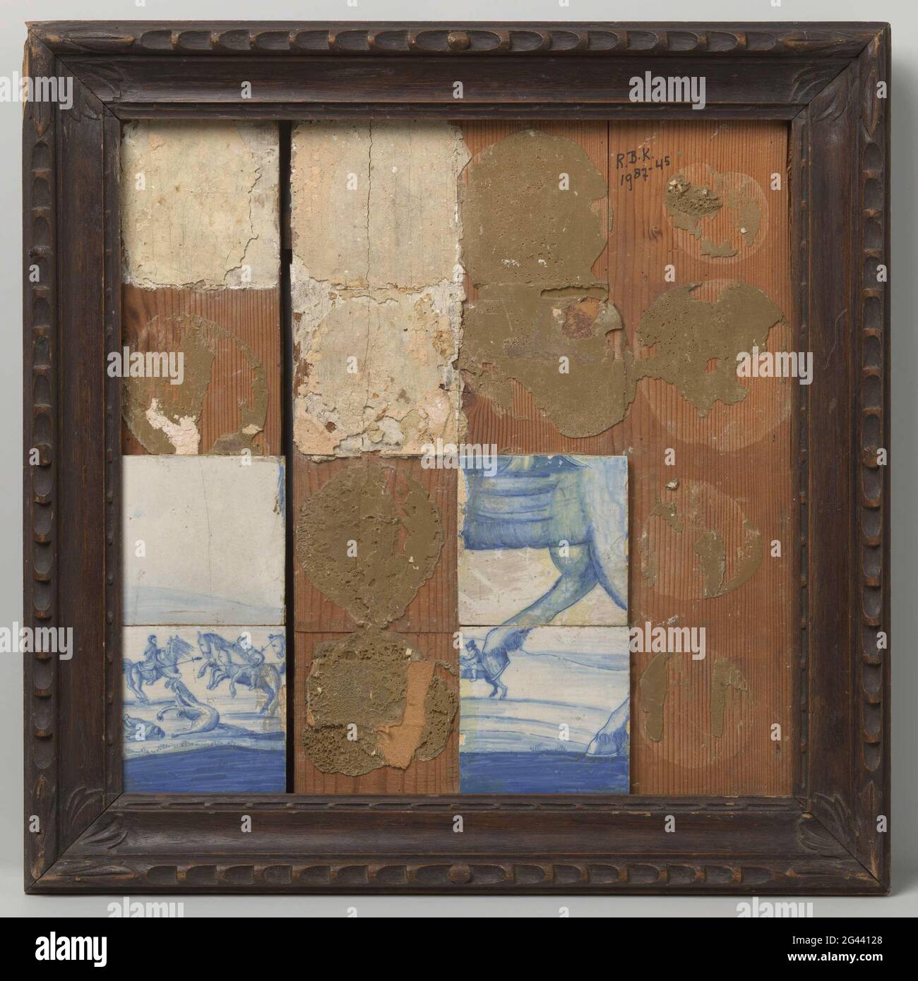 Tile tableau with four (from originally sixteen) tiles. Four tiles ...