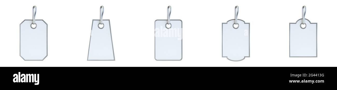 Set of five different shaped labels 3D Stock Photo - Alamy