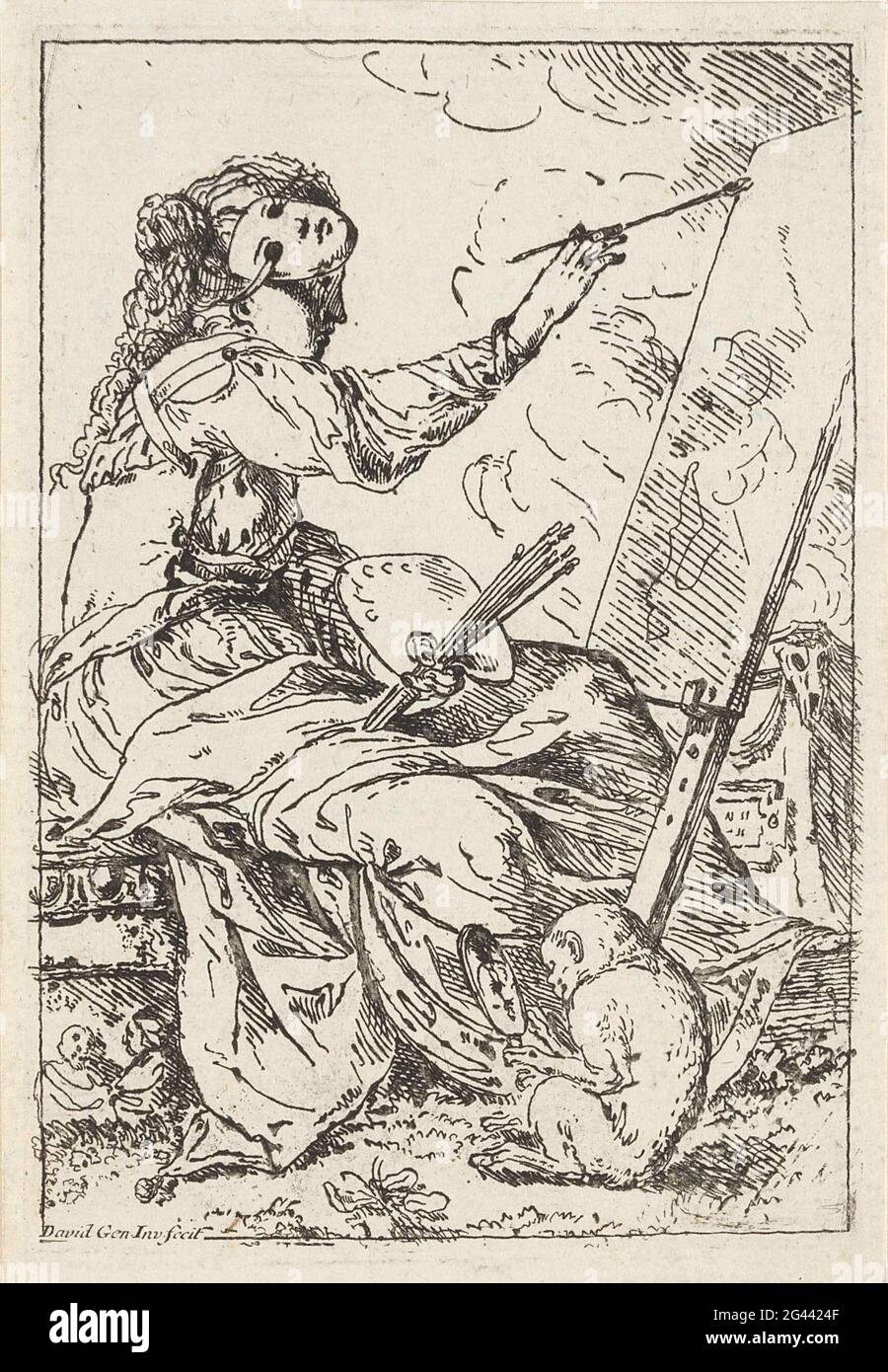 Allegory of painting. Allegory of painting. A female figure with a ...