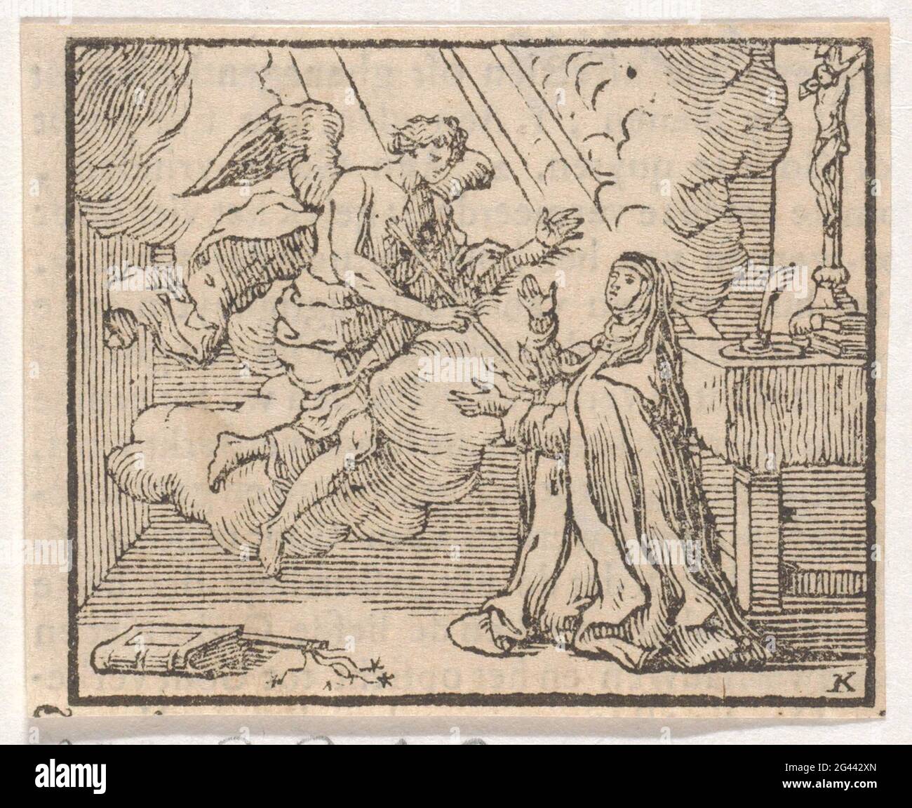 Annunciation. The angel Gabriel announces Maria to become pregnant ...