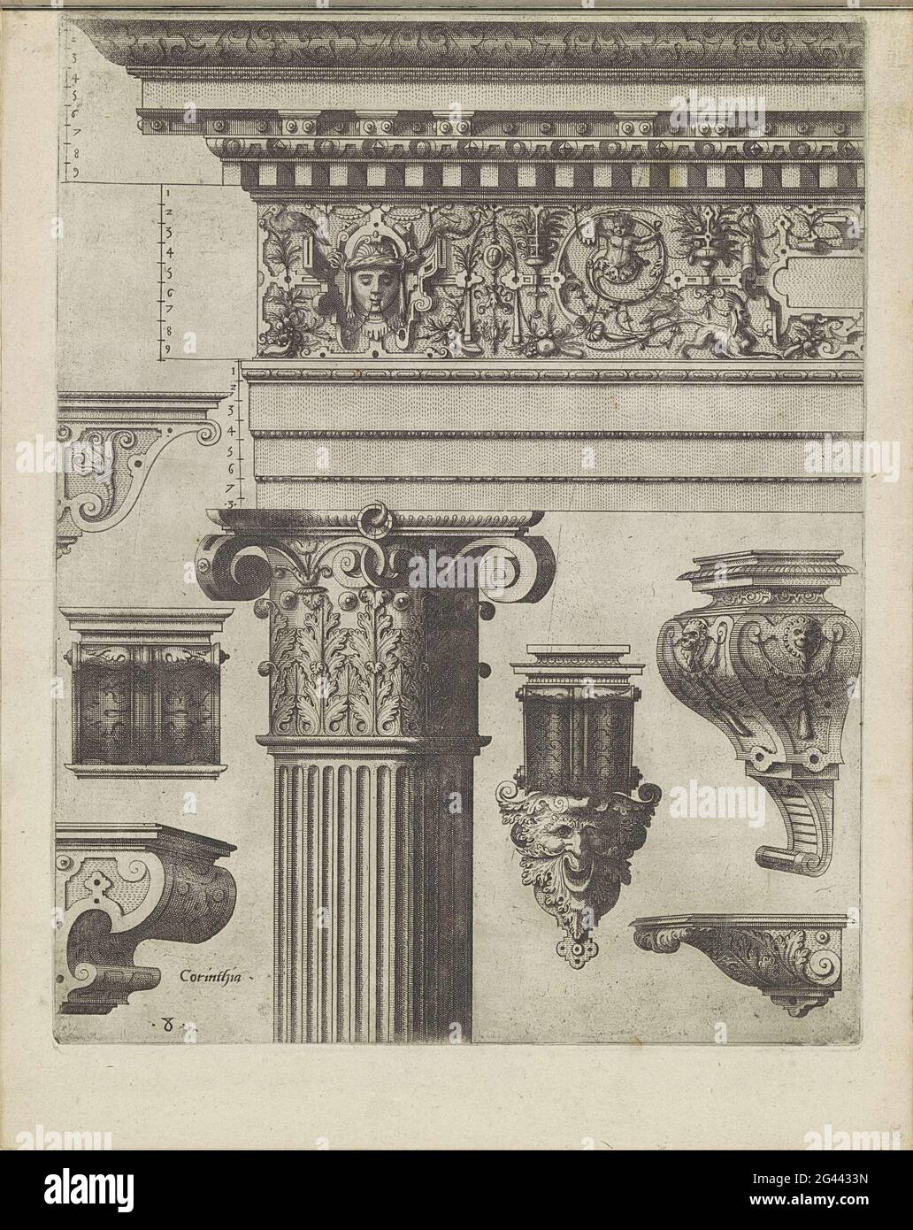Corinthian head frame with six consoles; Das other Buech Germacht Auff ...