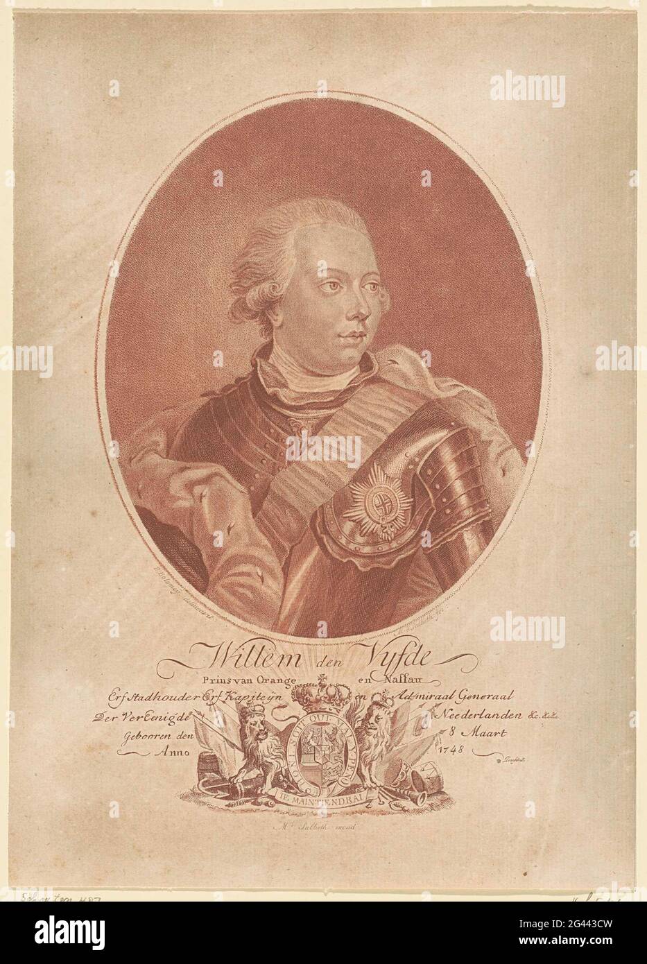 Portrait of Willem V, Prince of Orange-Nassau. Portrait of Willem V in ...