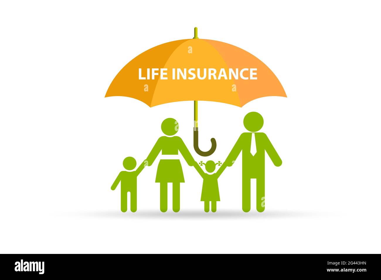 Life insurance concept with family under umbrella Stock Photo - Alamy