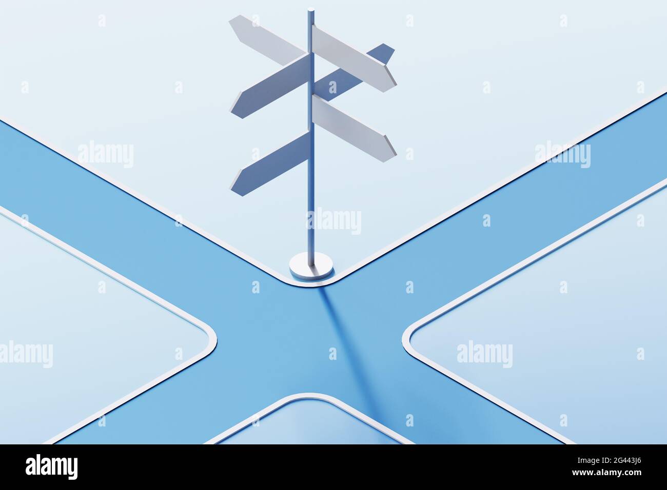 Road direction side in navigation concept - 3d rendering Stock Photo ...