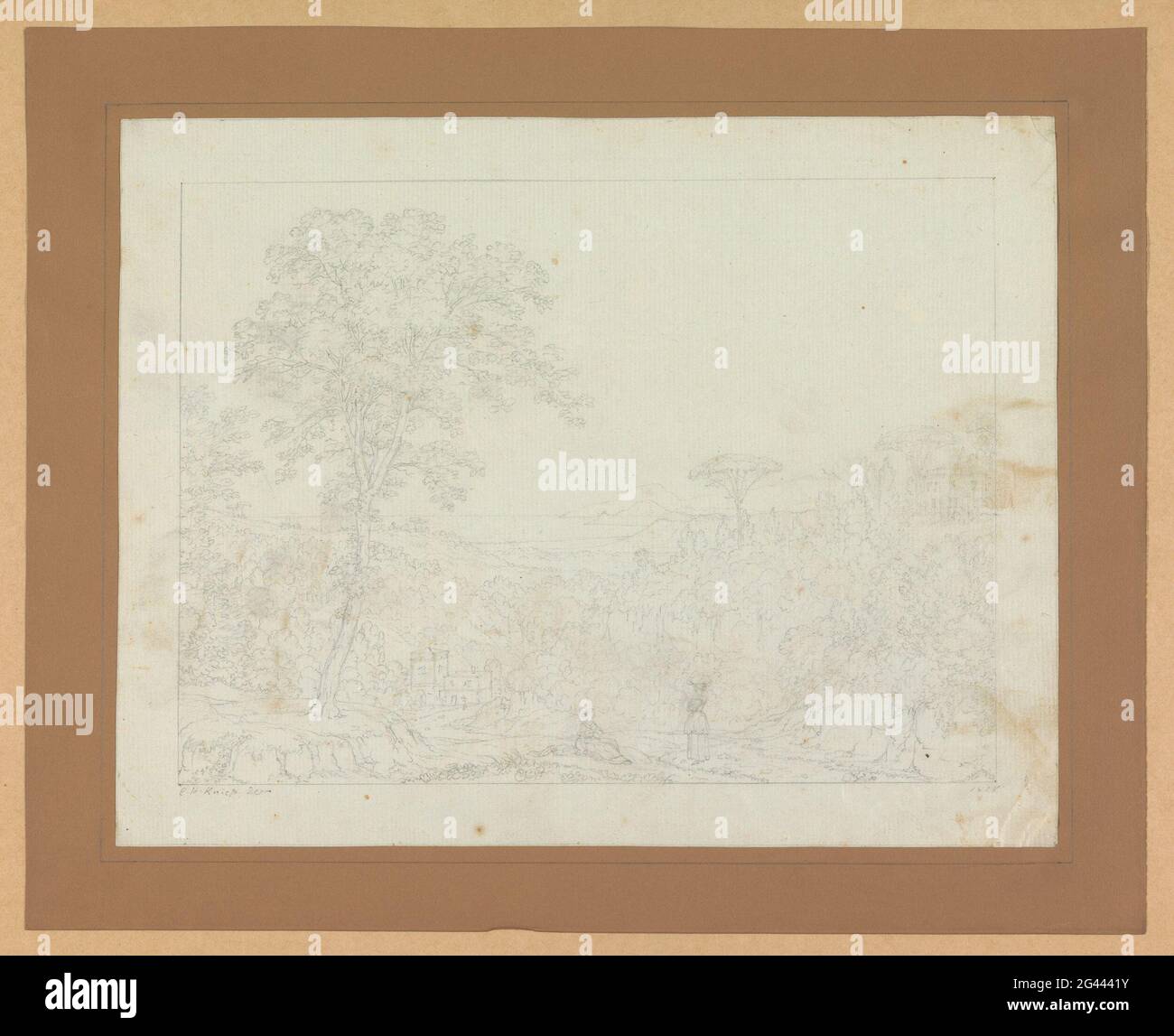 Wide landscape with two women in the foreground (from portfolio with 26 ...