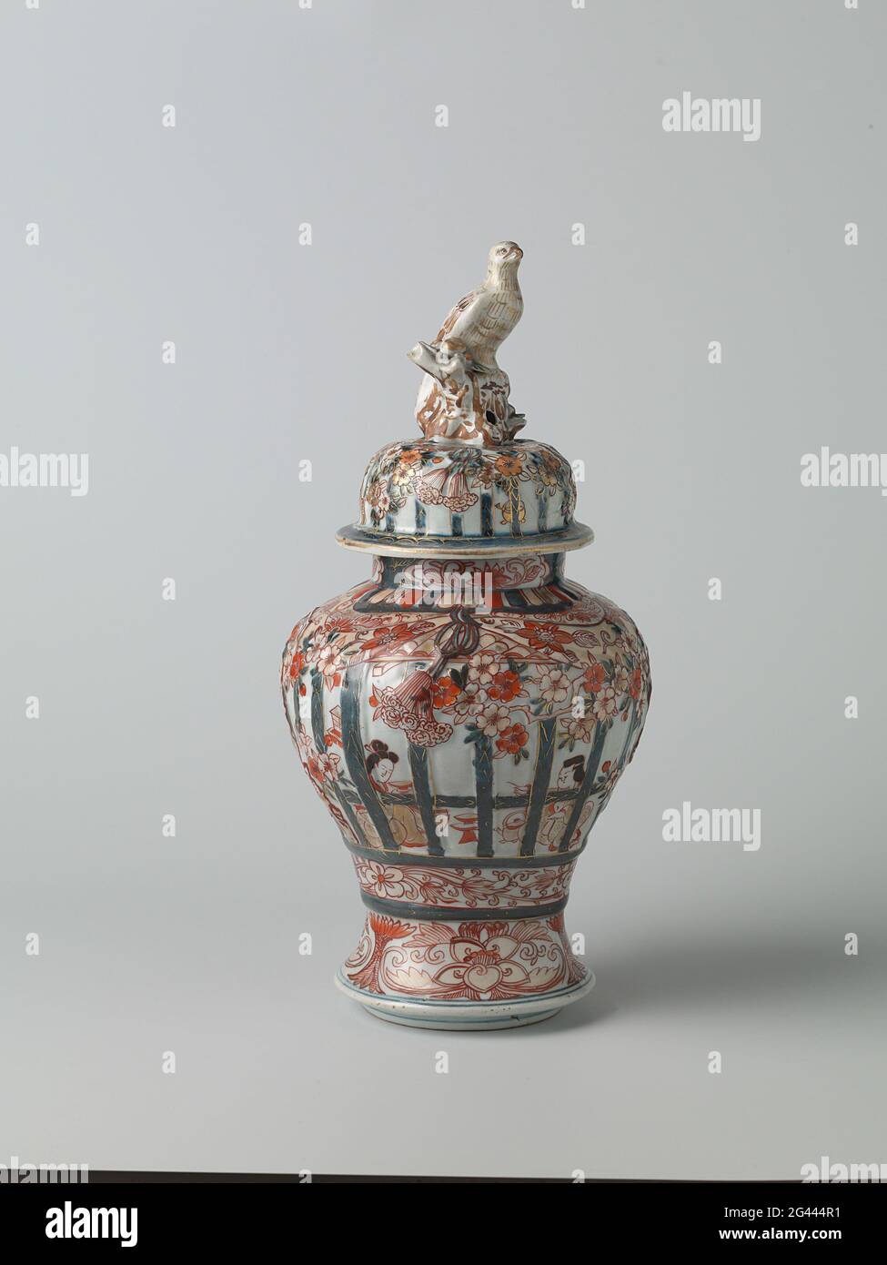 Covered Baluster Jar With Figures in An Interior Behind Framework ...