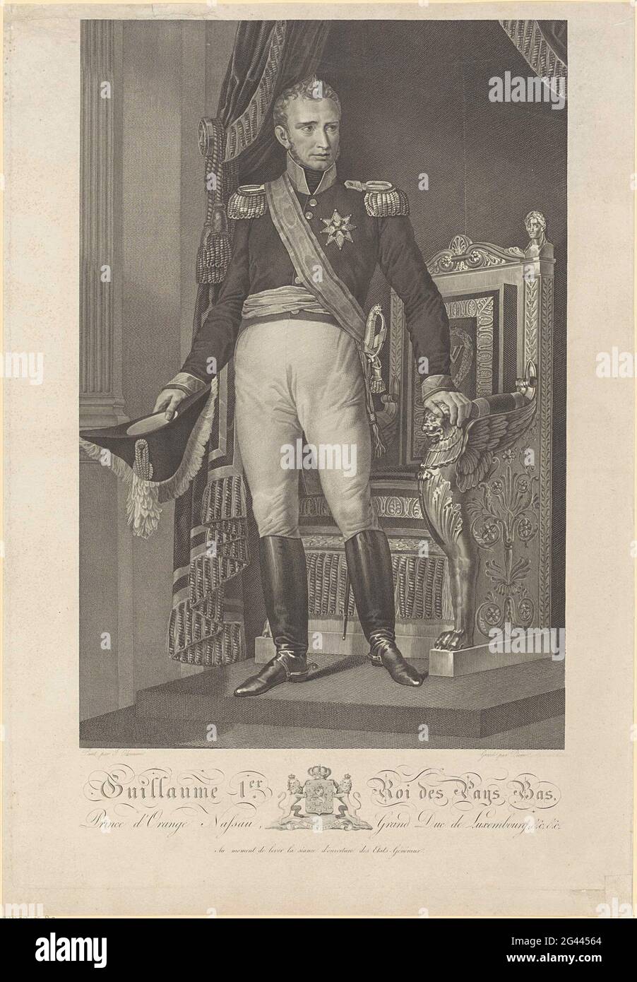 Portrait of Willem I Frederik, King of the Netherlands. Portrait of ...