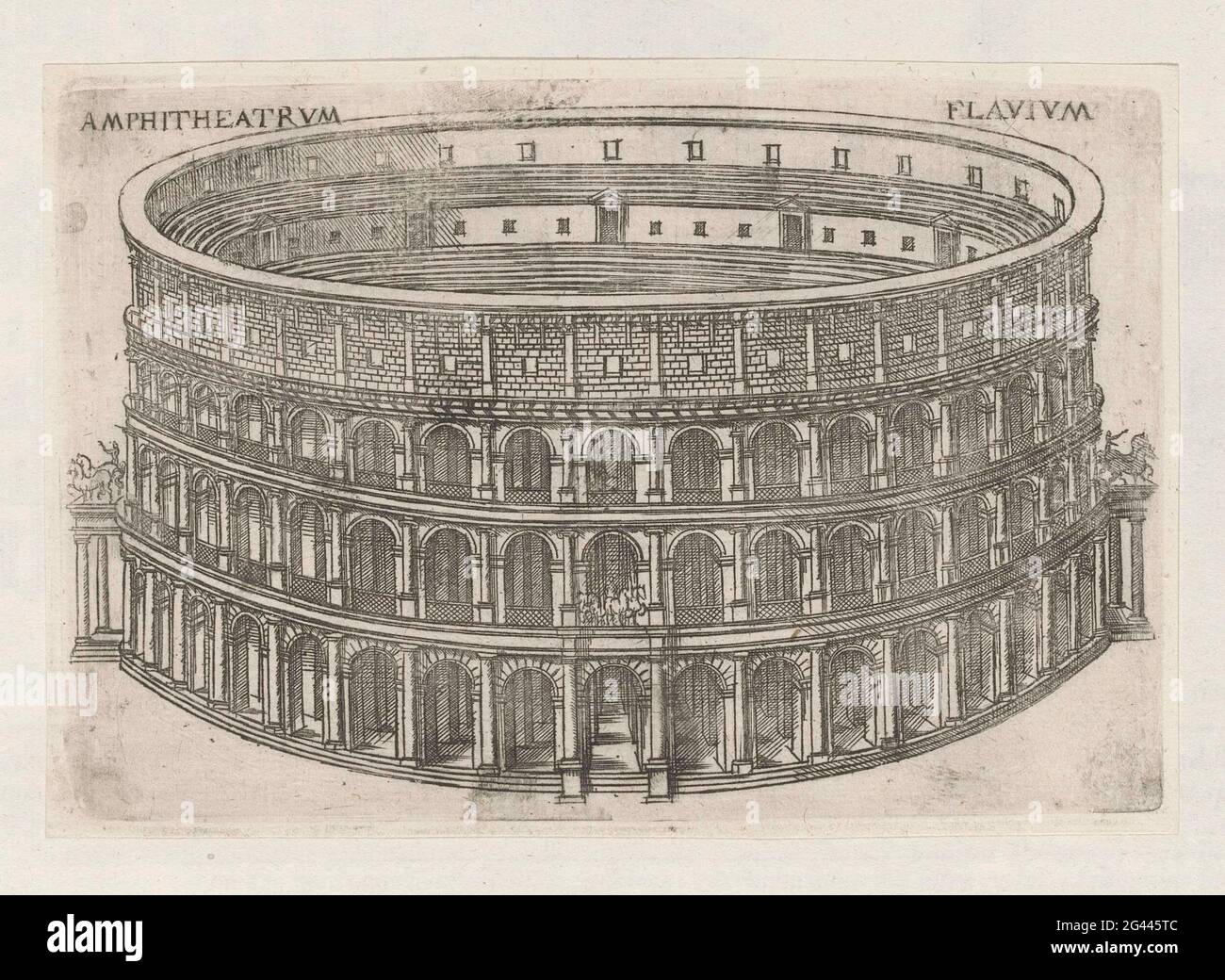 The Colosseum in Rome; Amphitheatrum Flavium; Livre des Edifes Antiques ...