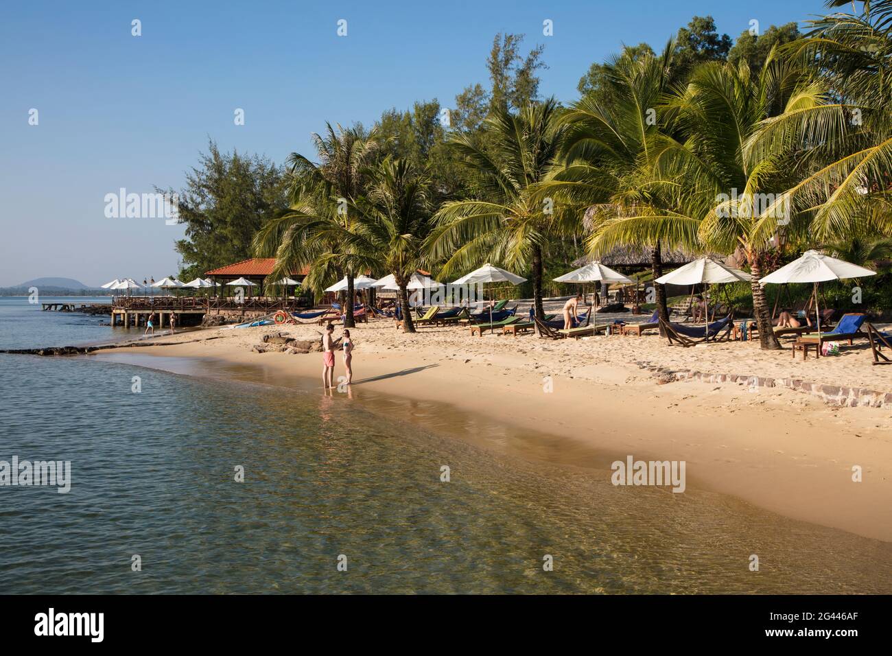 People relaxing at Ancarine Beach Resort on Ong Lang Beach, Ong Lang ...