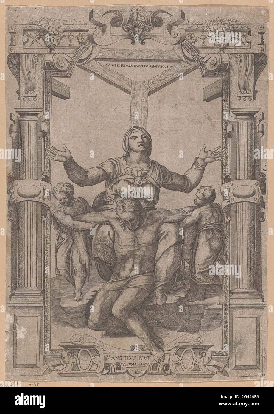 Maria at the foot of the cross. Maria is at the foot of the cross with ...