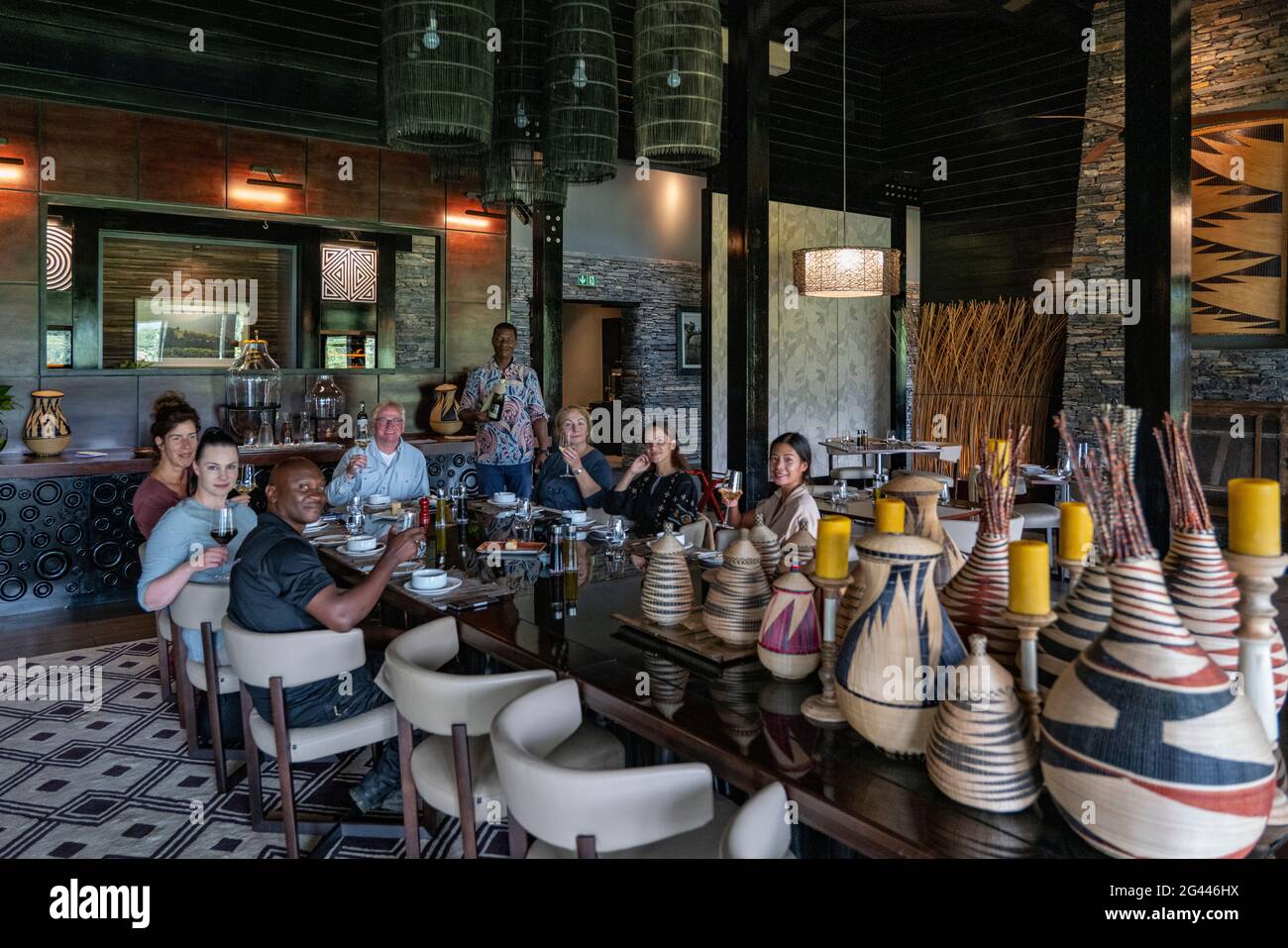 Guests enjoy their lunch in the restaurant of the luxury resort One ...