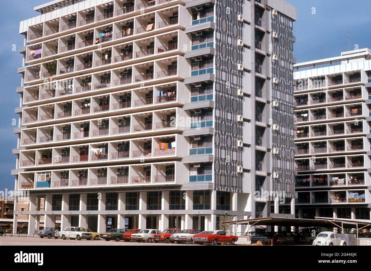 Apartments complex central Kuwait 1976 Stock Photo - Alamy