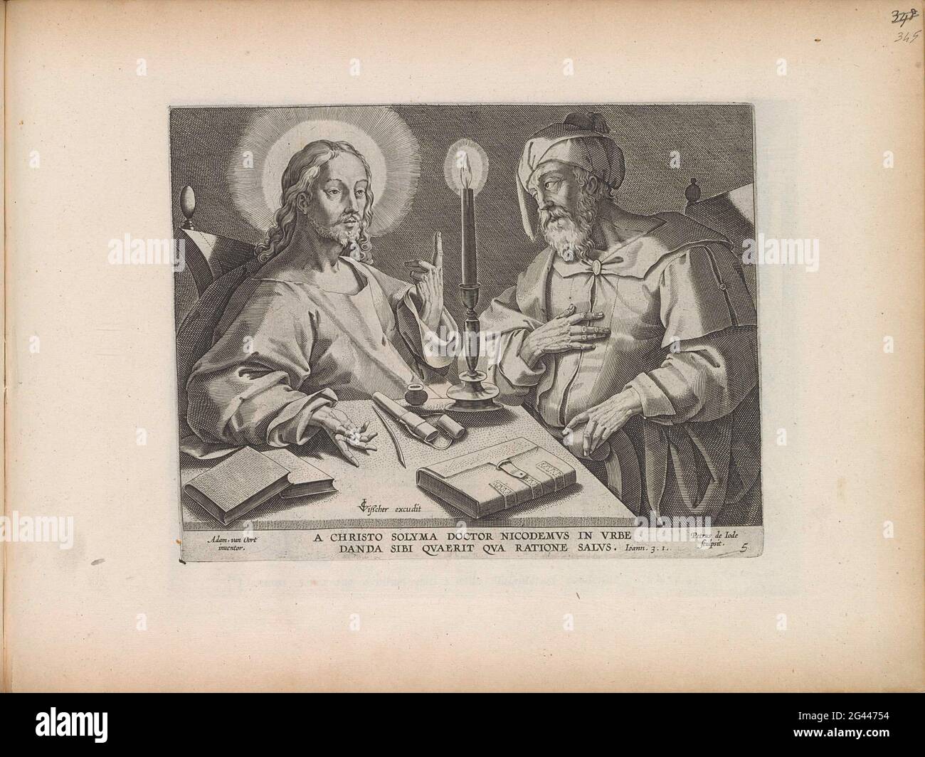 Christ in conversation with Nikodemus; Events from the life of Christ ...