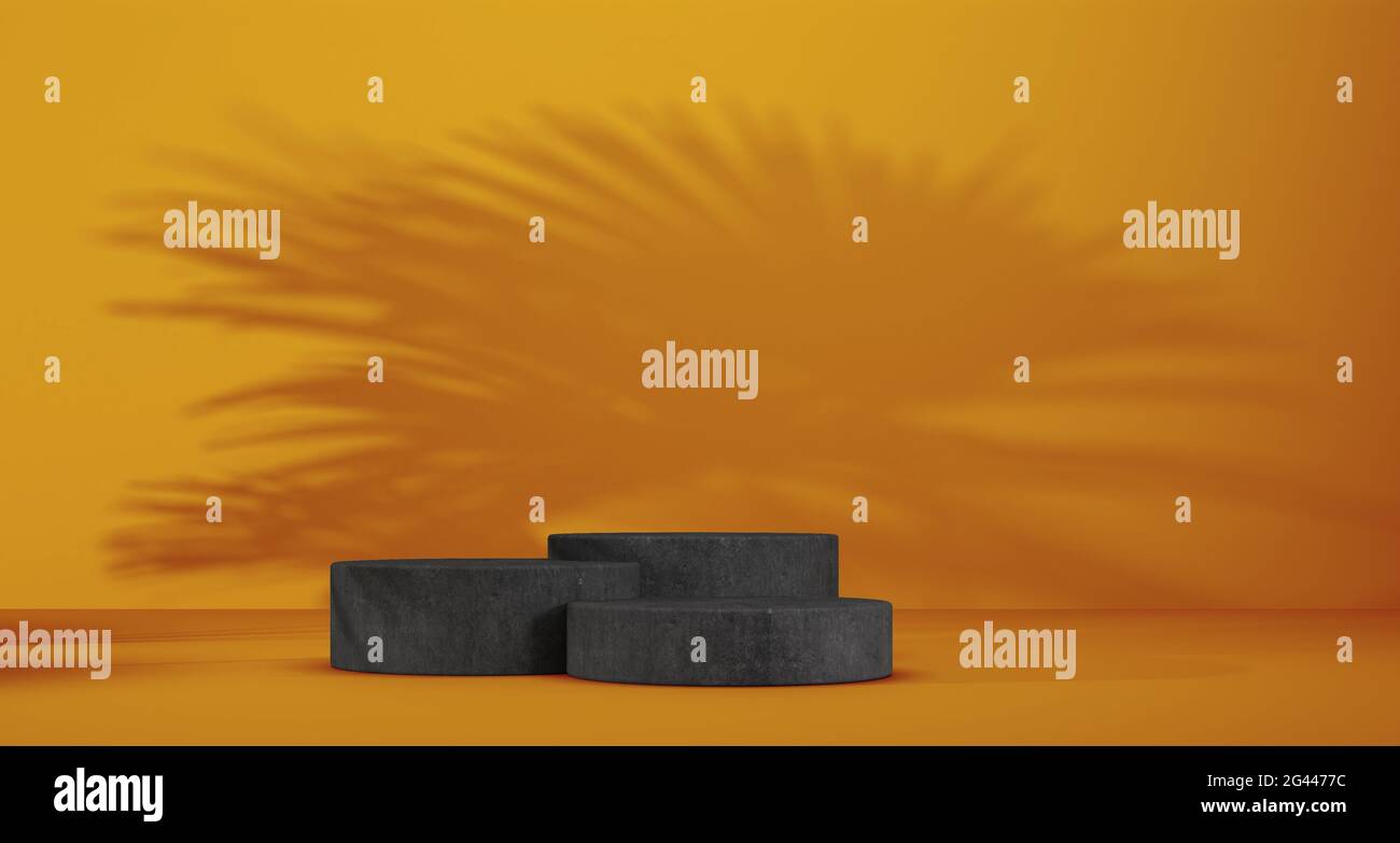 Abstract template as presentation stage with leaf shadow in front of ...