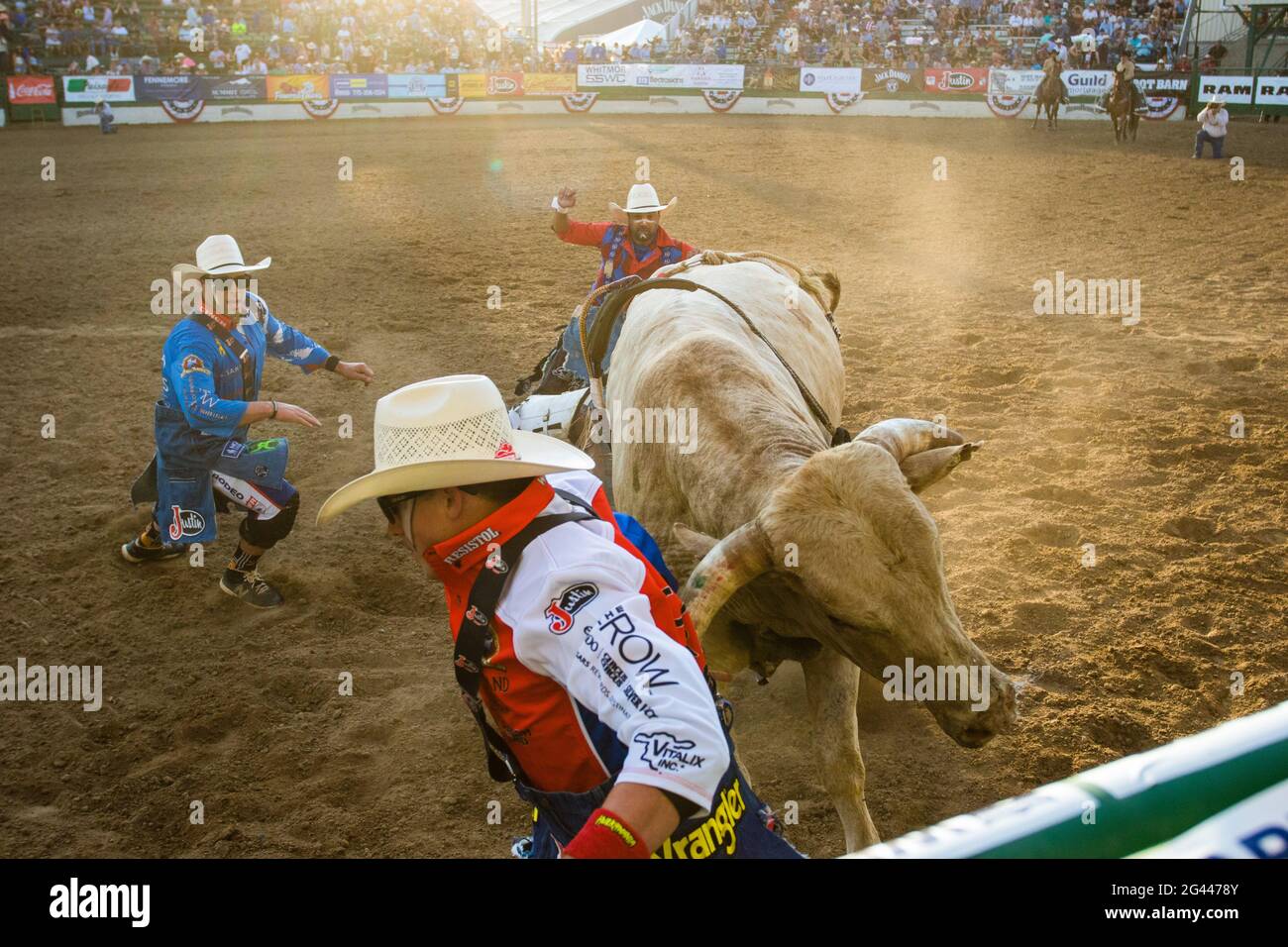 Reno, USA. 17th June, 2021. Bullfighters distract Countin Cards of ...