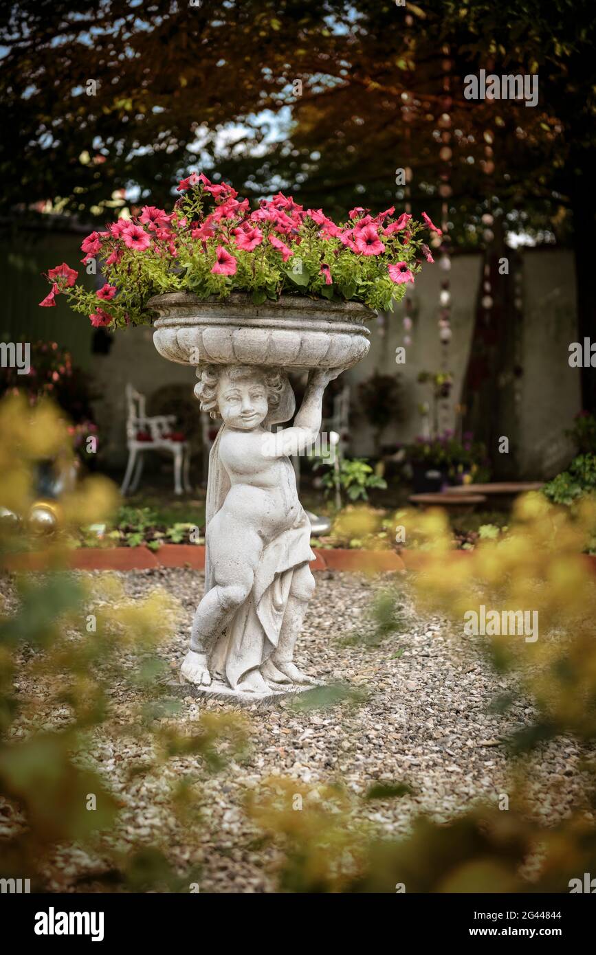 Garden of the Schlachtegg rose castle in Gundelfingen on the Danube ...
