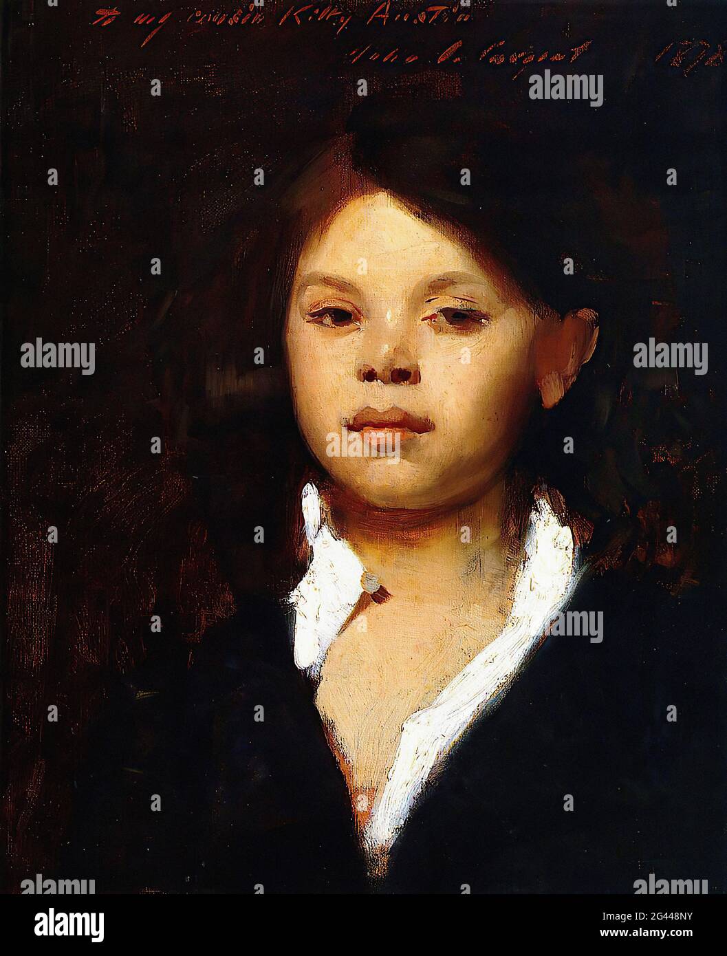 John Singer Sargent - Head Italian Girl 1878 Stock Photo - Alamy