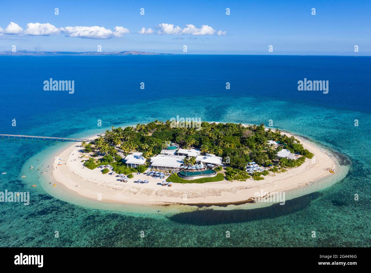 Aerial view of Malamala Island Beach Club, Mala Mala Island, Mamanuca ...
