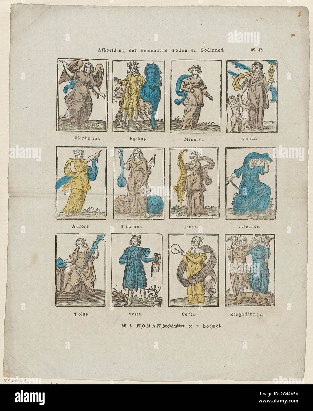 Image of the pagan gods and goddesses. Sheet with 12 performances from ...