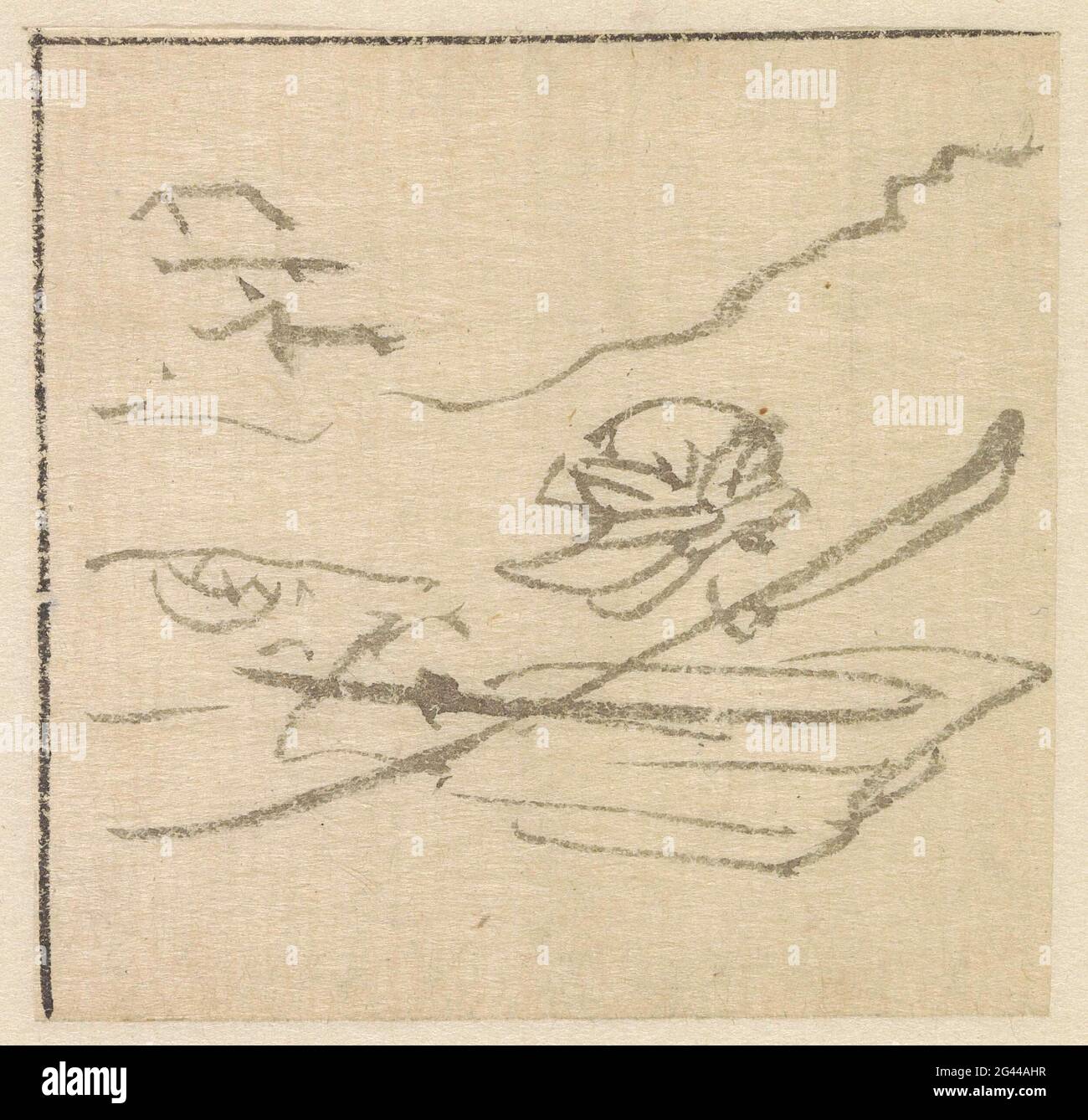 Sketch sheet with rowing boat Stock Photo - Alamy